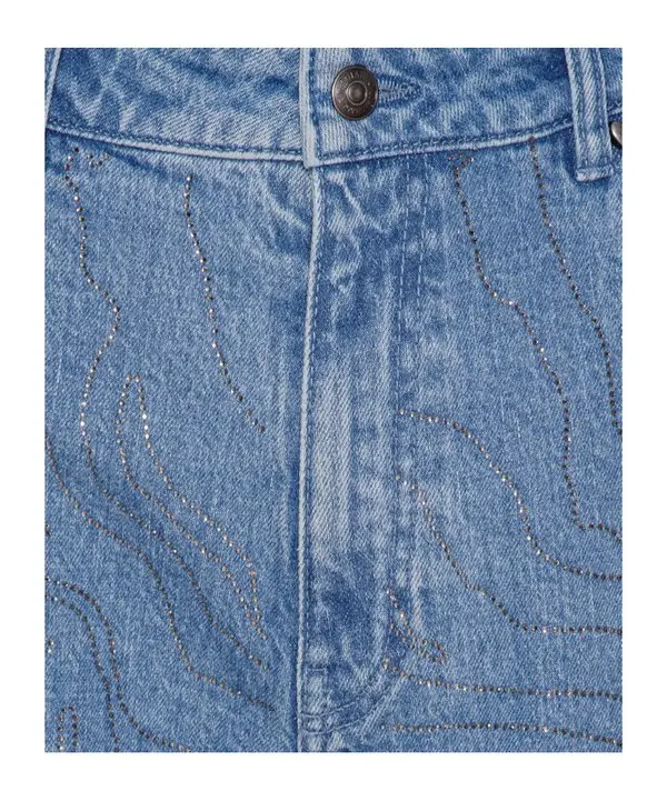 ROTATE BY BIRGER CHRISTENSEN Rhinestone-embellished Wide-leg Jeans