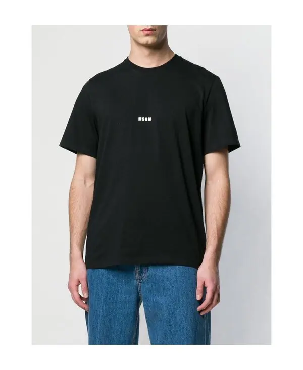 MSGM Viscose Pattern T-shirt - Black