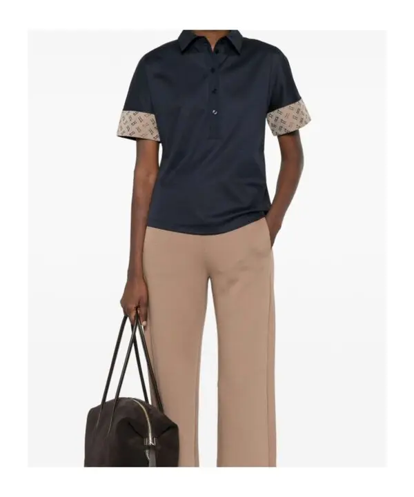 Herno Jacquard Trim Polo Top