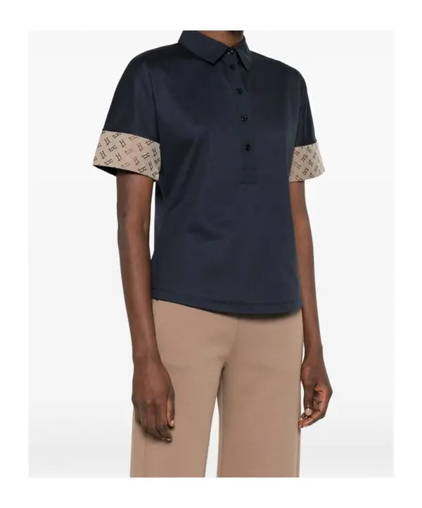Herno Jacquard Trim Polo Top