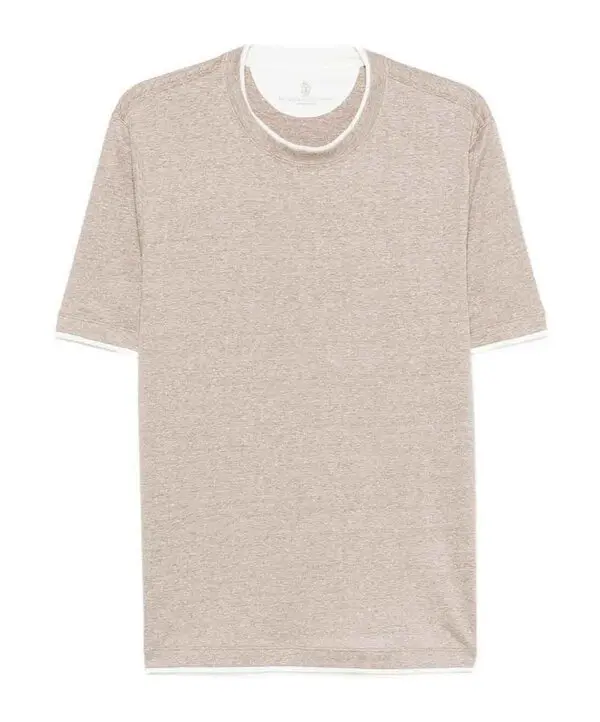 Brunello Cucinelli Layered Effect Crewneck T-shirt - Nude