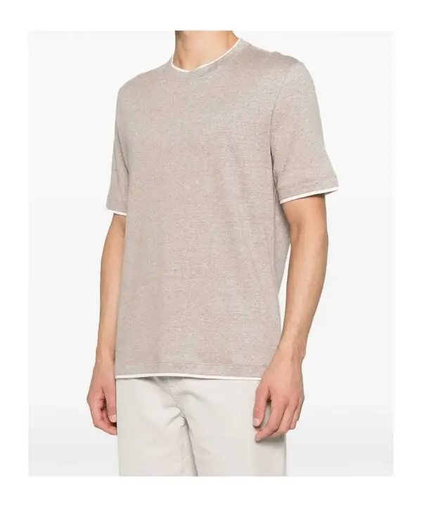 Brunello Cucinelli Layered Effect Crewneck T-shirt - Nude