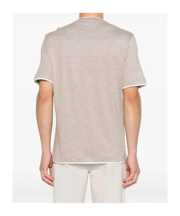 Brunello Cucinelli Layered Effect Crewneck T-shirt - Nude