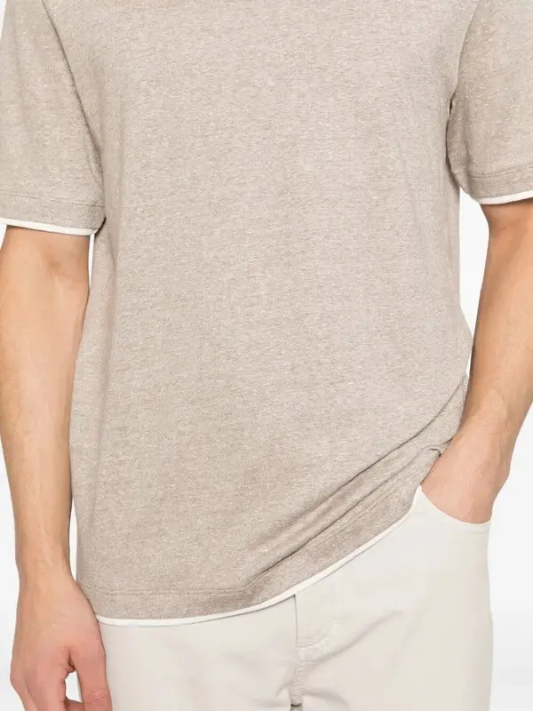 Brunello Cucinelli Layered Effect Crewneck T-shirt - Nude