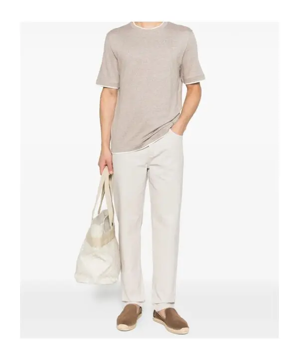 Brunello Cucinelli Layered Effect Crewneck T-shirt - Nude