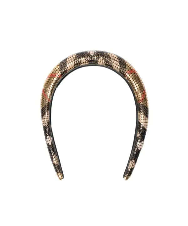 Burberry Check Mesh Headband - Sand Beige