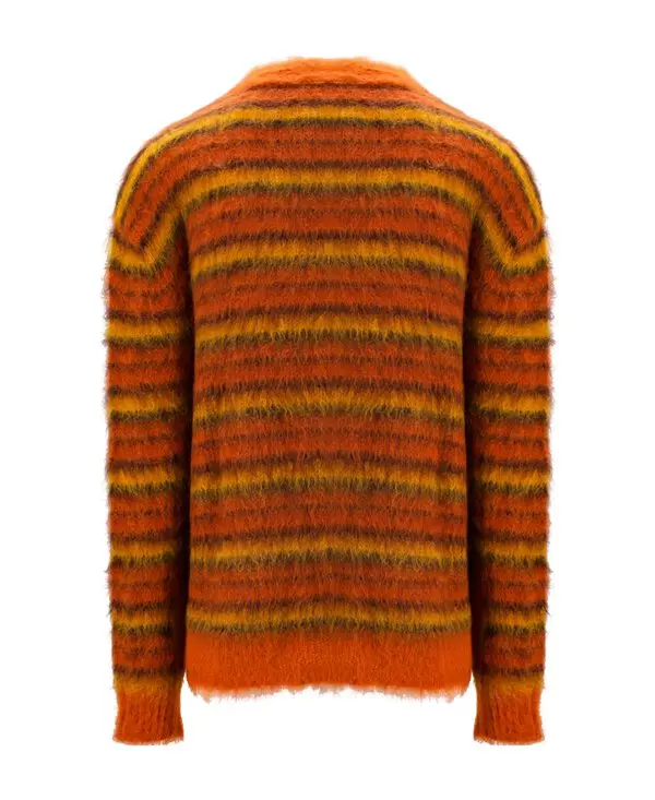 Marni V-neck Striped Knit Cardigan