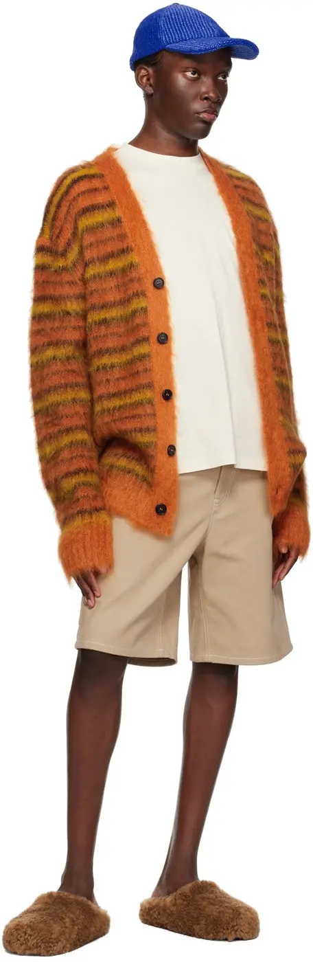 Marni V-neck Striped Knit Cardigan