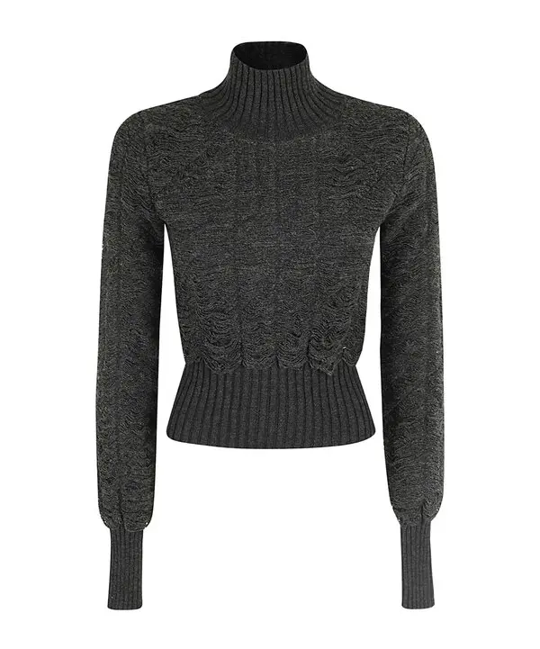 MAISON MARGIELA Ribbed Turtleneck Knitted Sweater - Black