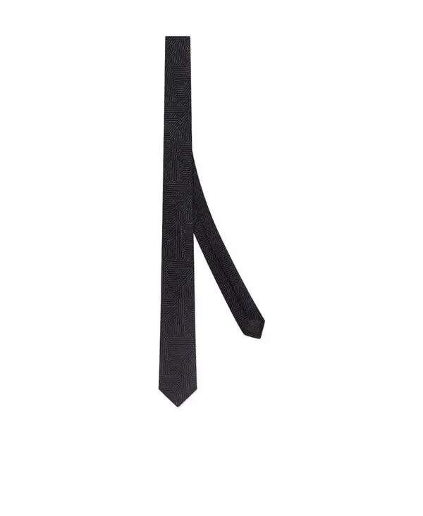 Fendi Pointed-tip Neck Tie - Black