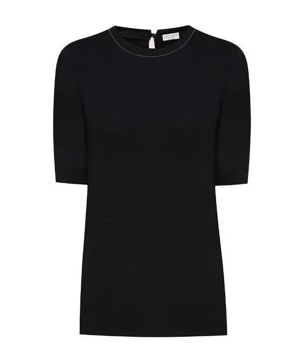Brunello Cucinelli Embellished Short-sleeved T-shirt - Black