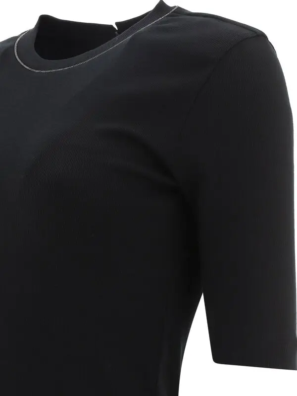 Brunello Cucinelli Embellished Short-sleeved T-shirt - Black