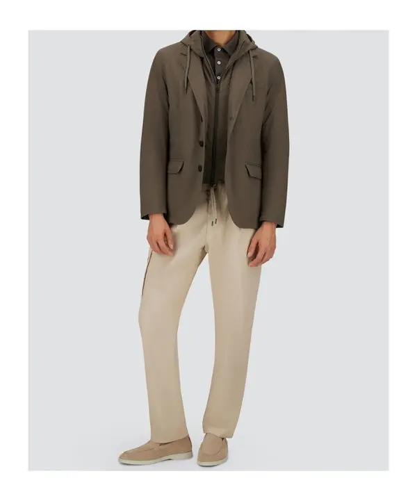 Herno Hooded Blazer With Classic Lapel - Gray