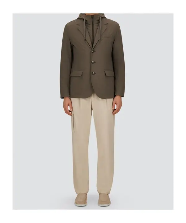 Herno Hooded Blazer With Classic Lapel - Gray