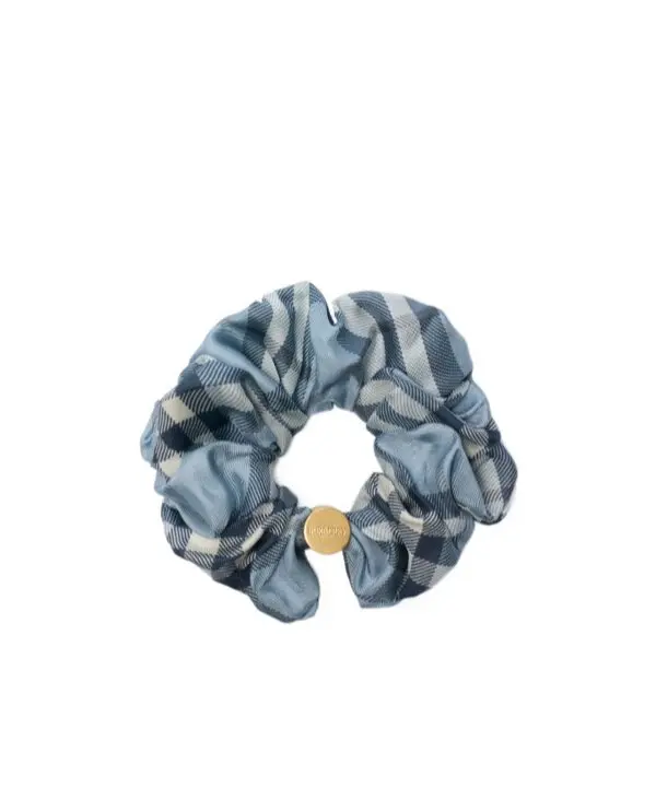 Burberry Check Elasticated Scrunchie - Bank Blue