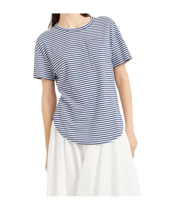 Brunello Cucinelli Striped Crewneck T-shirt With Chest Pocket