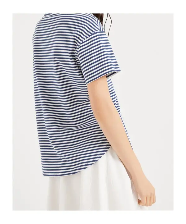 Brunello Cucinelli Striped Crewneck T-shirt With Chest Pocket