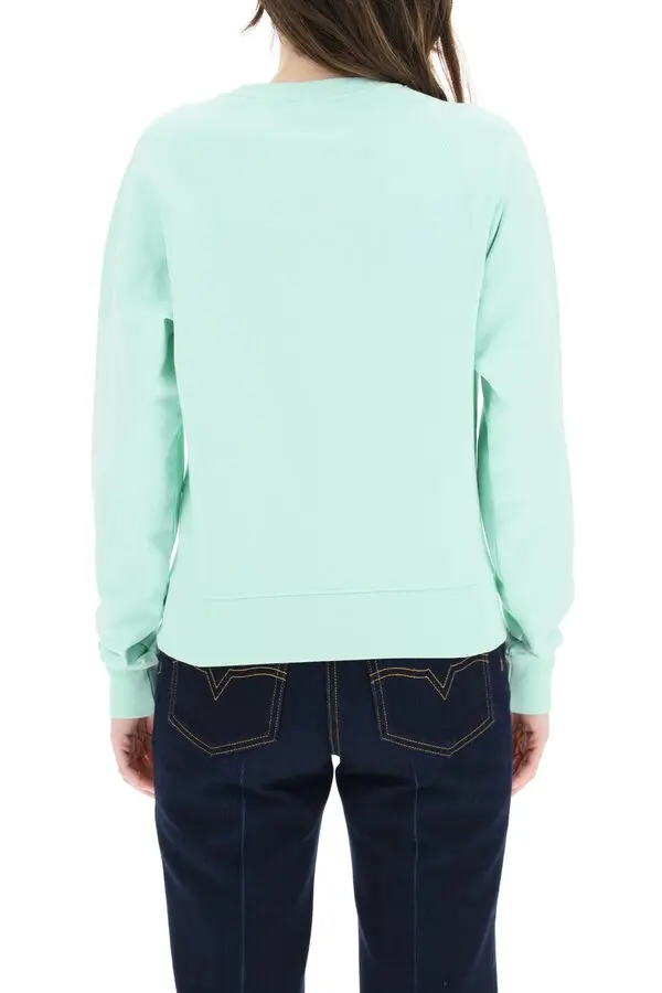 Maison Kitsuné Maison Kitsun Crewneck Sweatshirt With Tricolor Fox Patch - Blue