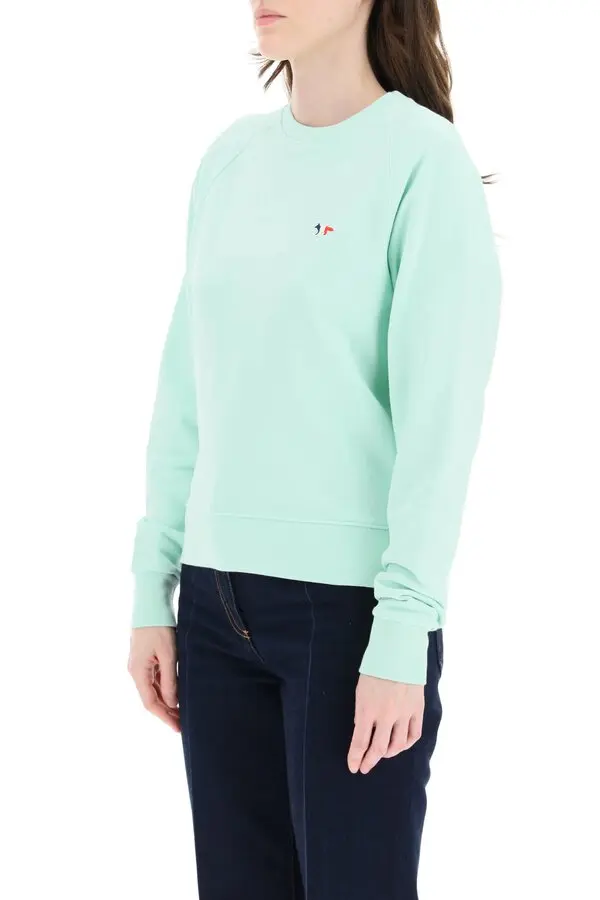 Maison Kitsuné Maison Kitsun Crewneck Sweatshirt With Tricolor Fox Patch - Blue