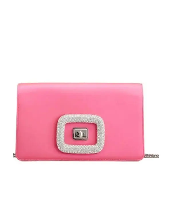 ROGER VIVIER Satin Mini Bag With Crystal Buckle