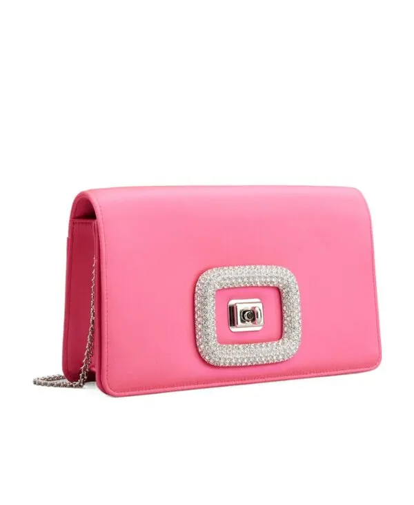 ROGER VIVIER Satin Mini Bag With Crystal Buckle