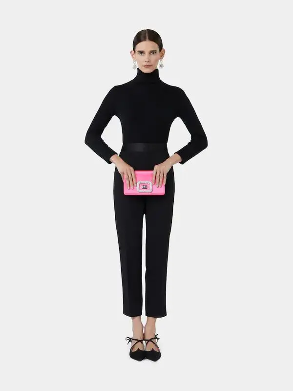 ROGER VIVIER Satin Mini Bag With Crystal Buckle