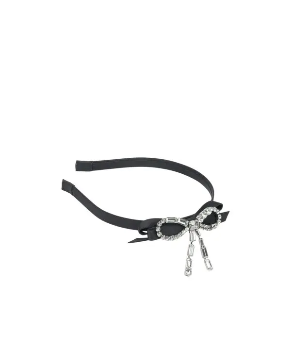 JIMMY CHOO Embellished Bow Hair Band - Black