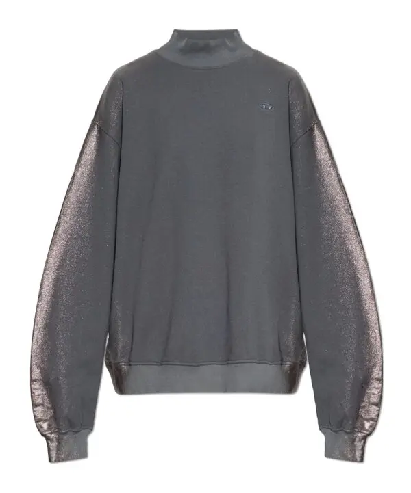 DIESEL® High Neck Sweater With Shimmering Sleeves
