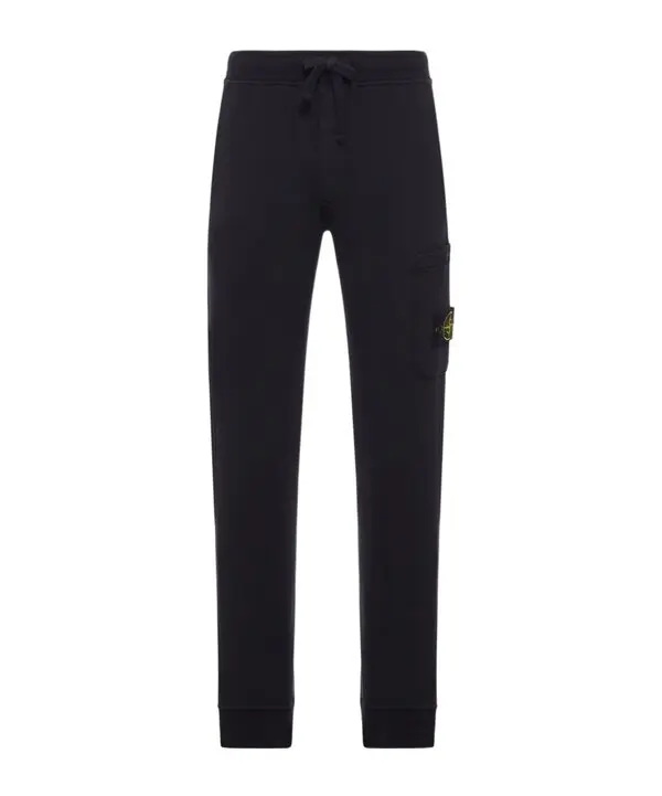 Stone Island Logo Patch Drawstring Trousers - Black