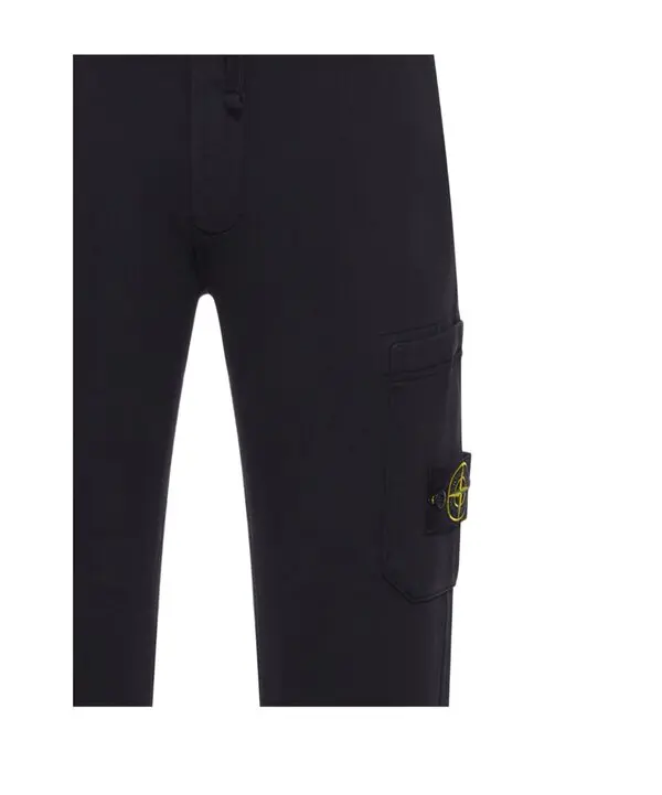 Stone Island Logo Patch Drawstring Trousers - Black