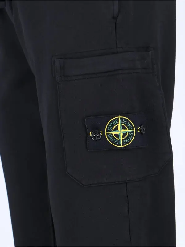 Stone Island Logo Patch Drawstring Trousers - Black