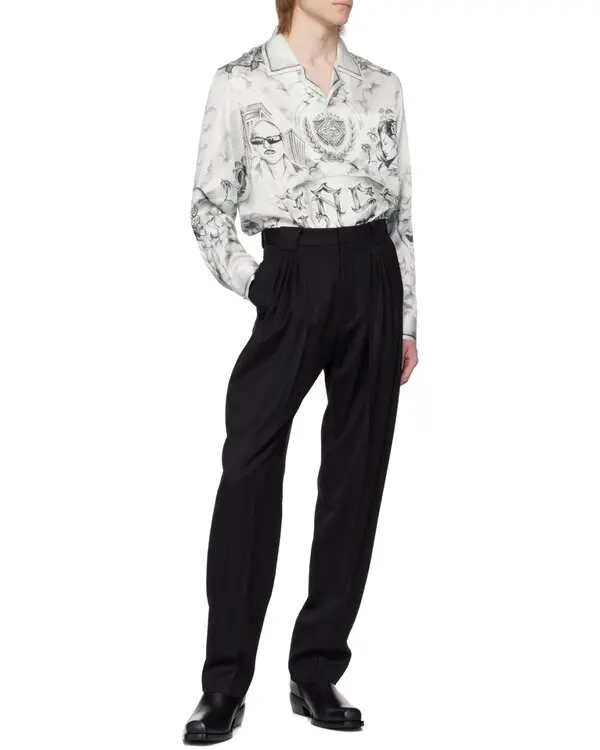 Casablanca Pleated Tailored Trousers - Black