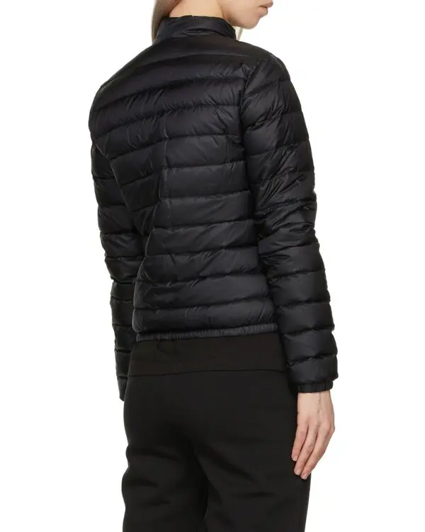 Moncler Short Padded Zip-up Jacket With Stand Collar - Black