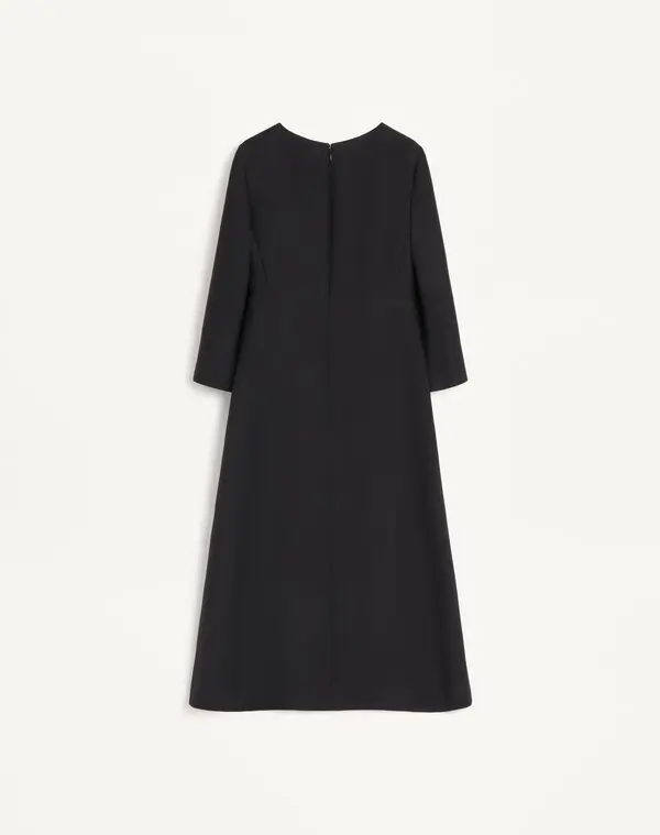 Valentino Garavani Crepe Couture Midi Dress With Rhinestone Embellishments