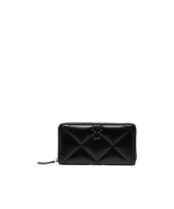 Tory Burch Kira Logo Embossed Wallet - Black
