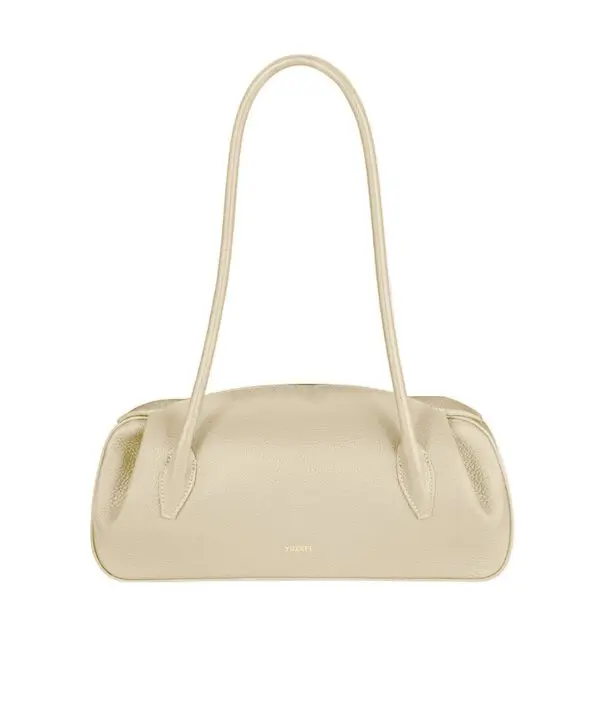 Yuzefi Oyster Shoulder Bag Angora Pebble Grained Leather - Nude
