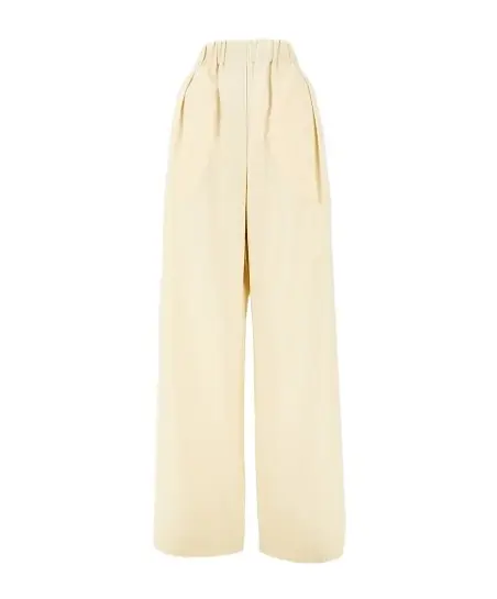 JIL SANDER Elasticated Waistband Wide Leg Trousers - Nude
