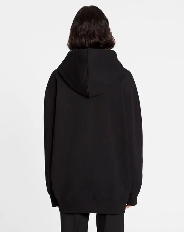 LANVIN Logo Detailed Oversized Hoodie - Black