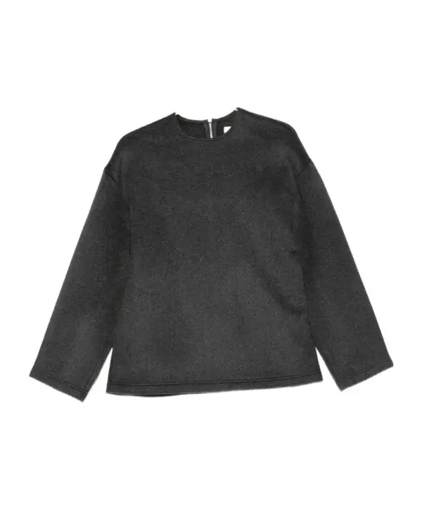 THE FRANKIE SHOP Crew Neck Long Sleeve Blouse - Black