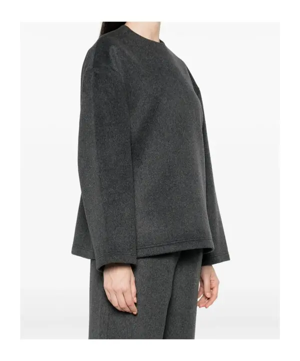 THE FRANKIE SHOP Crew Neck Long Sleeve Blouse