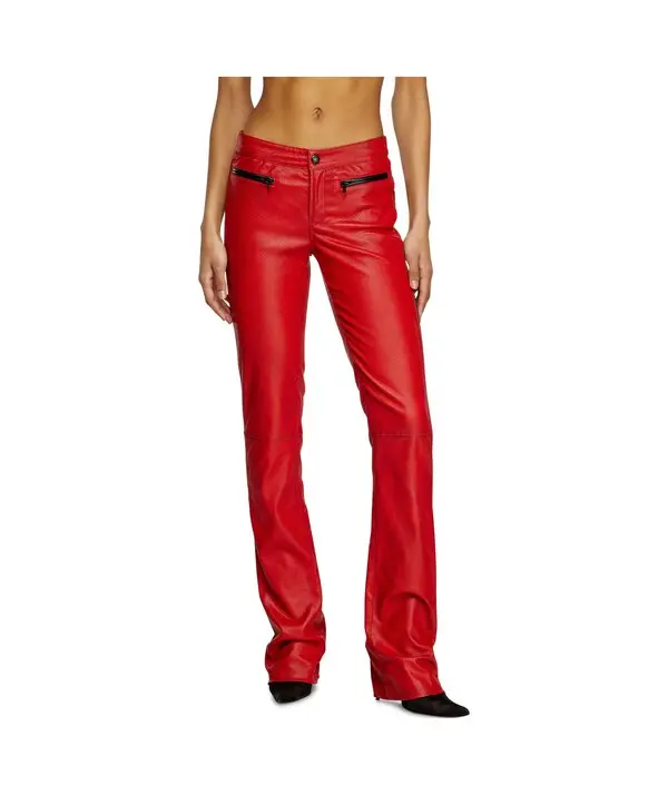 DIESEL® Perforated Stretch Leather Biker Pants