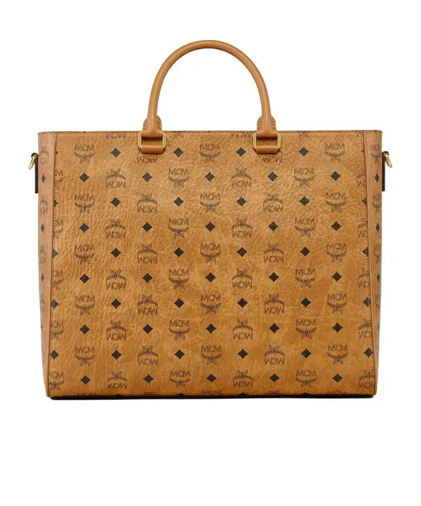 Mcm Diamond Vi Tote Bag - Cognac