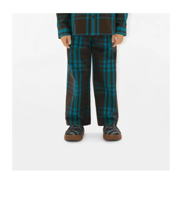 Burberry Check-print Cotton Trousers