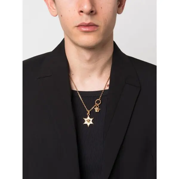 Versace Medusa Charm Detail Necklace