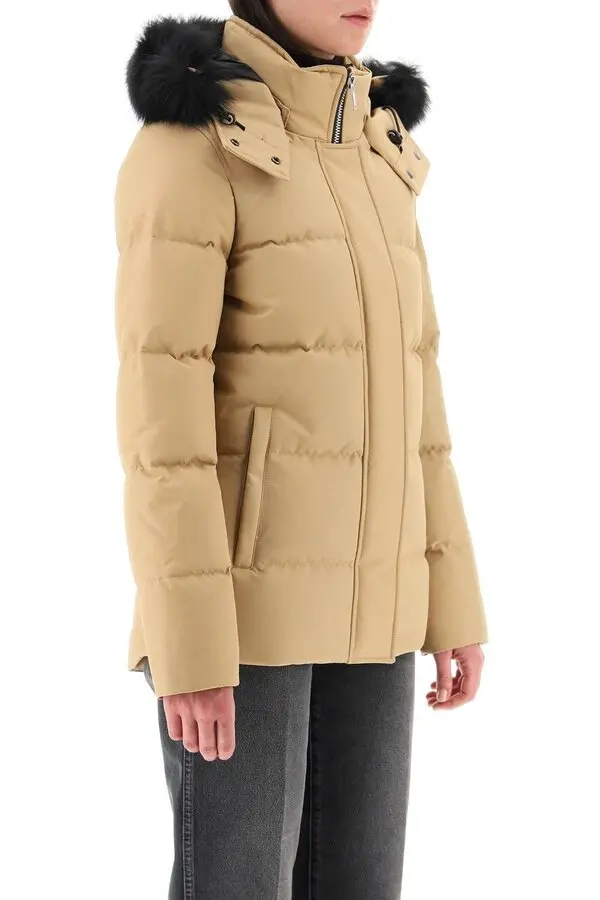 Moose Knuckles Cloud 3q Hooded Down Jacket With Fur Trim
