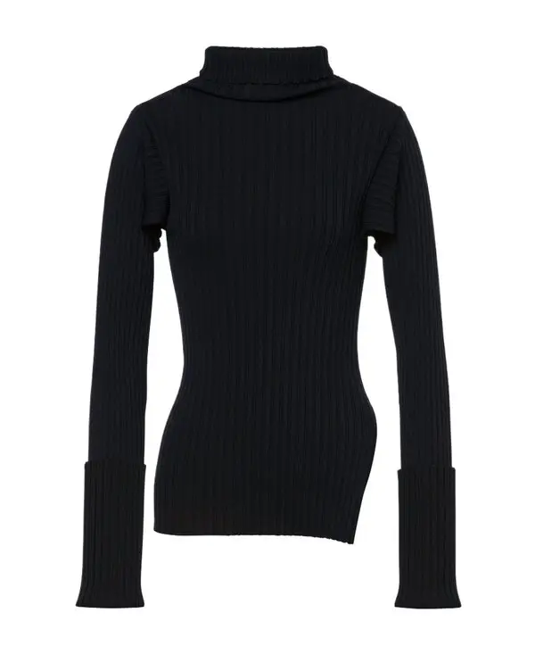 Philosophy Di Lorenzo Serafini Ribbed Knit Turtleneck Sweater With Side Slits