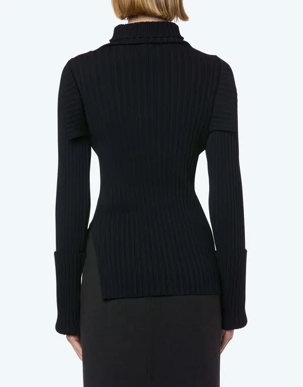 Philosophy Di Lorenzo Serafini Ribbed Knit Turtleneck Sweater With Side Slits