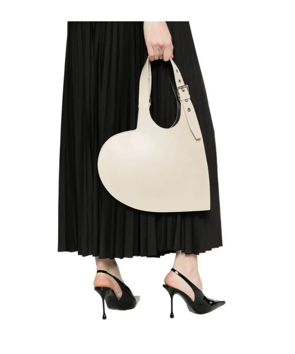 Coperni Buckled Heart Tote Bag - Beige