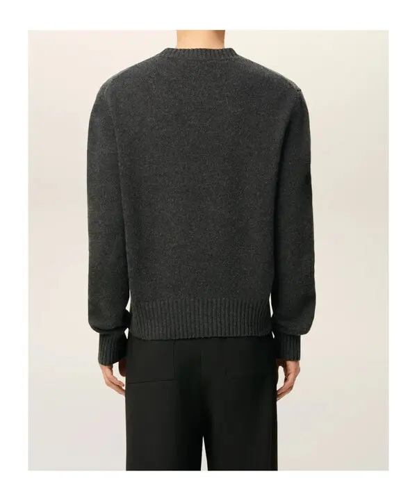 AMI Paris De Coeur Crew Neck Sweater - Anthracite