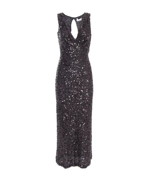 P.a.r.o.s.h Sleeveless V-neck Sequin Embellished Dress